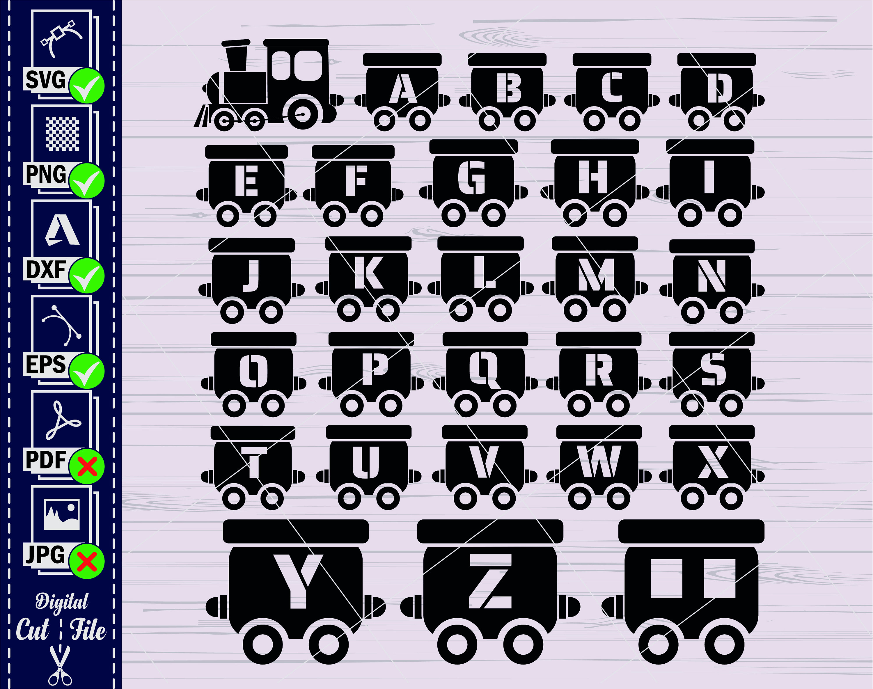 Train Alphabet SVG Train Font SVG Train Letters Cricut Cut - Etsy Canada