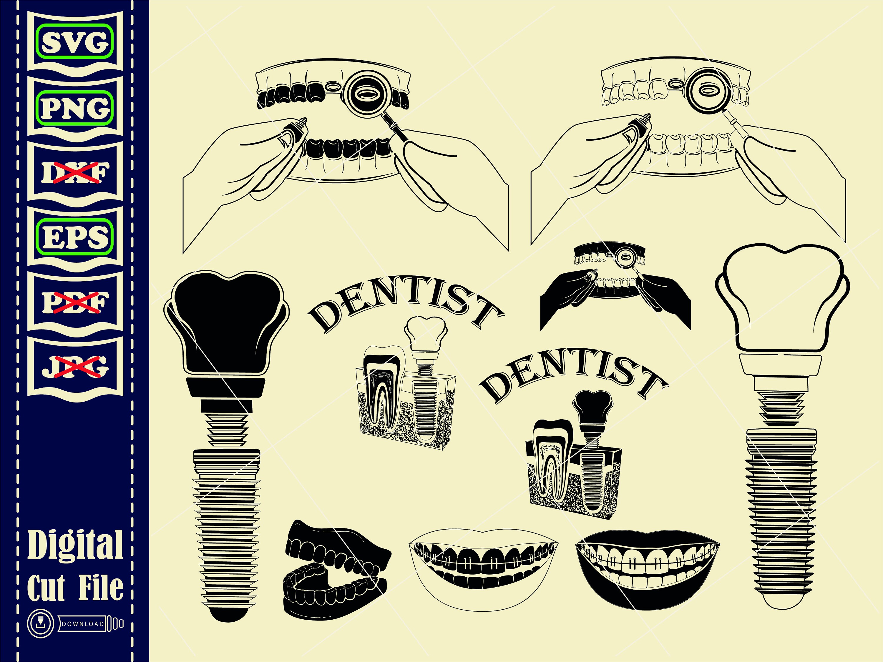Dentist Svg Files Dental Svg Tooth Svg Dentist Clipart - Etsy