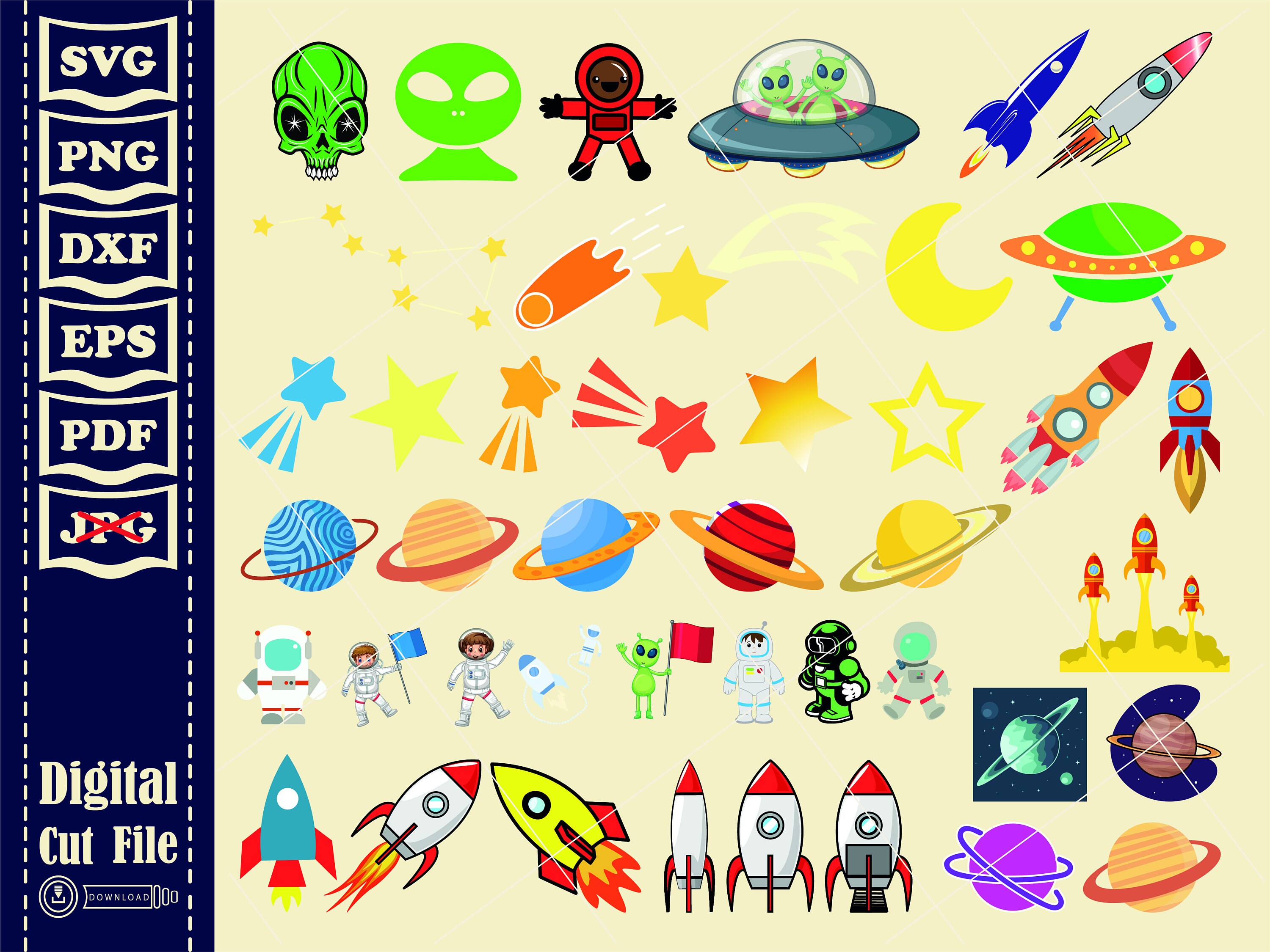 Space Rocket Launch SVG Galaxy Space SVG Bundles Rocketship | Etsy