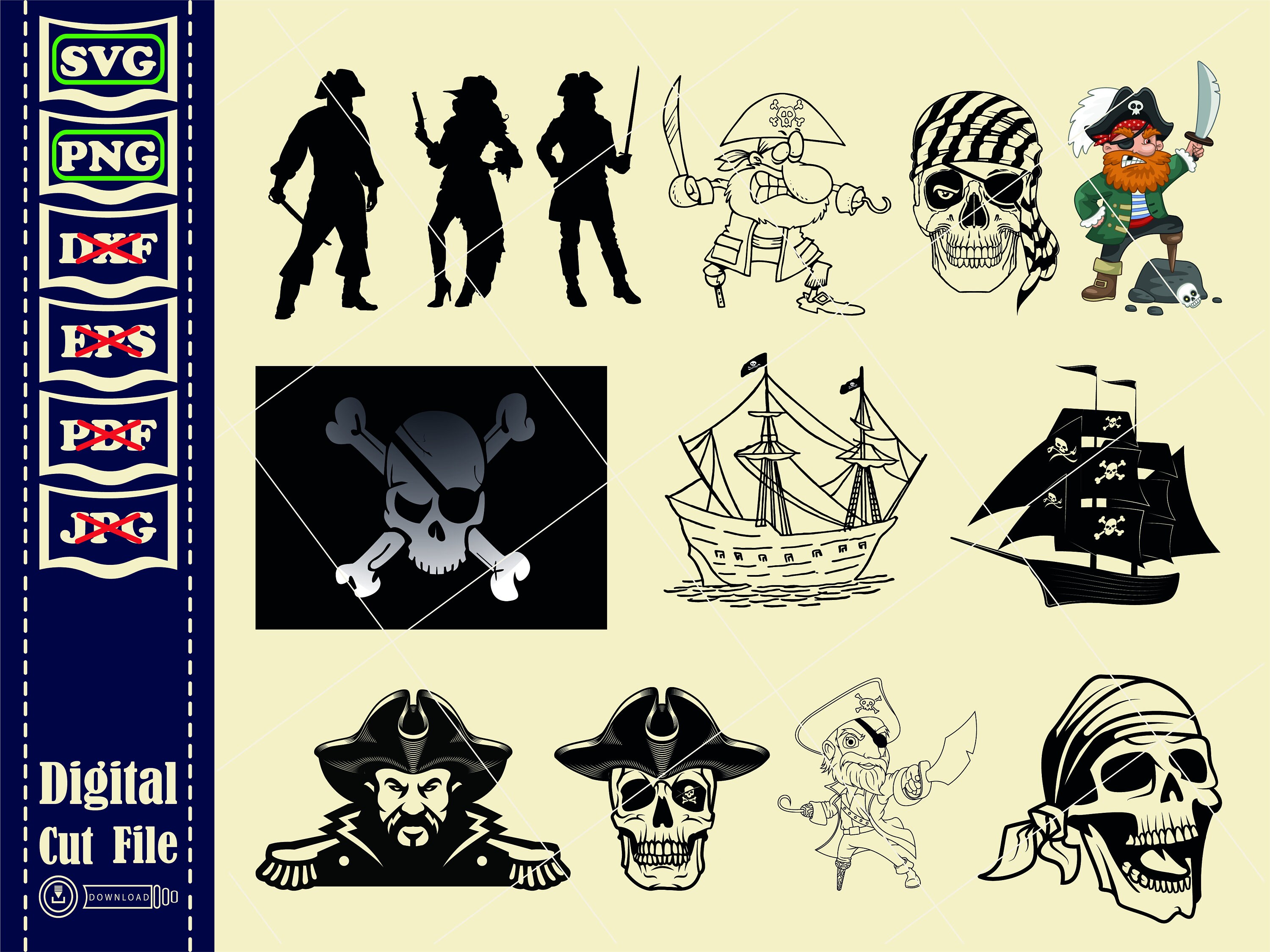 Pirate SVG Pirate SVG Bundle Pirate Cut Files Pirate | Etsy UK