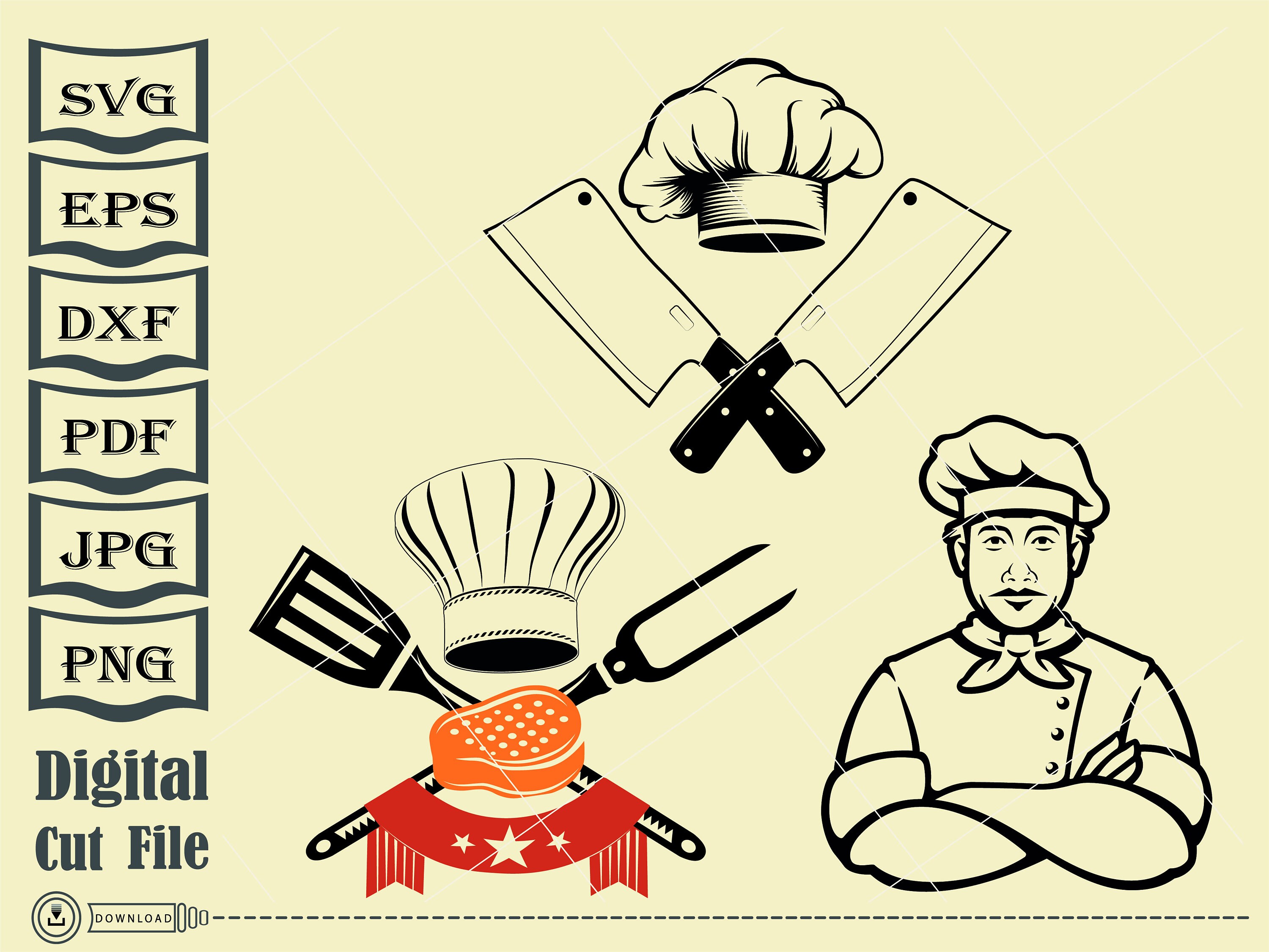 Chef Logo SVG Koch SVG Koch Svg Koch Svg Küchenkoch - Etsy Schweiz