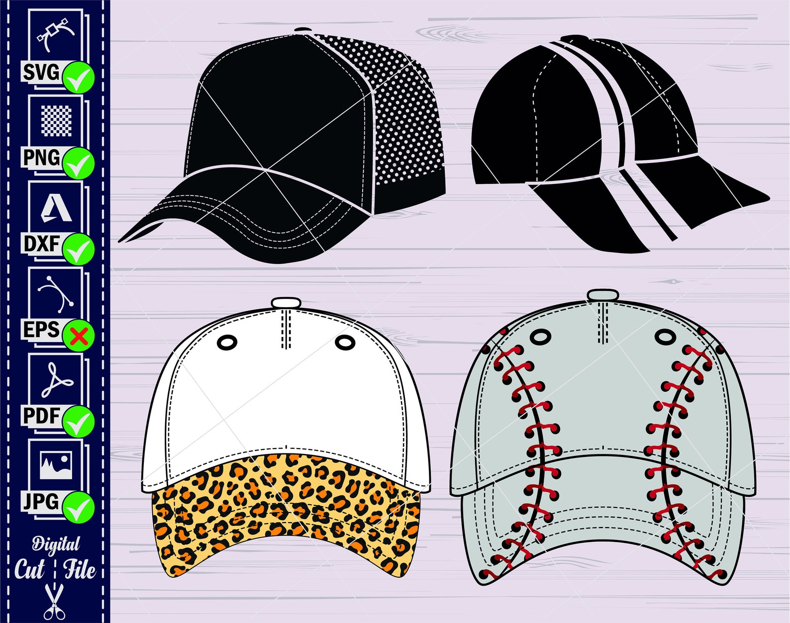 Baseball Cap SVG Files 1, Baseball Cap SVG, Baseball Cap Clipart, Cut ...