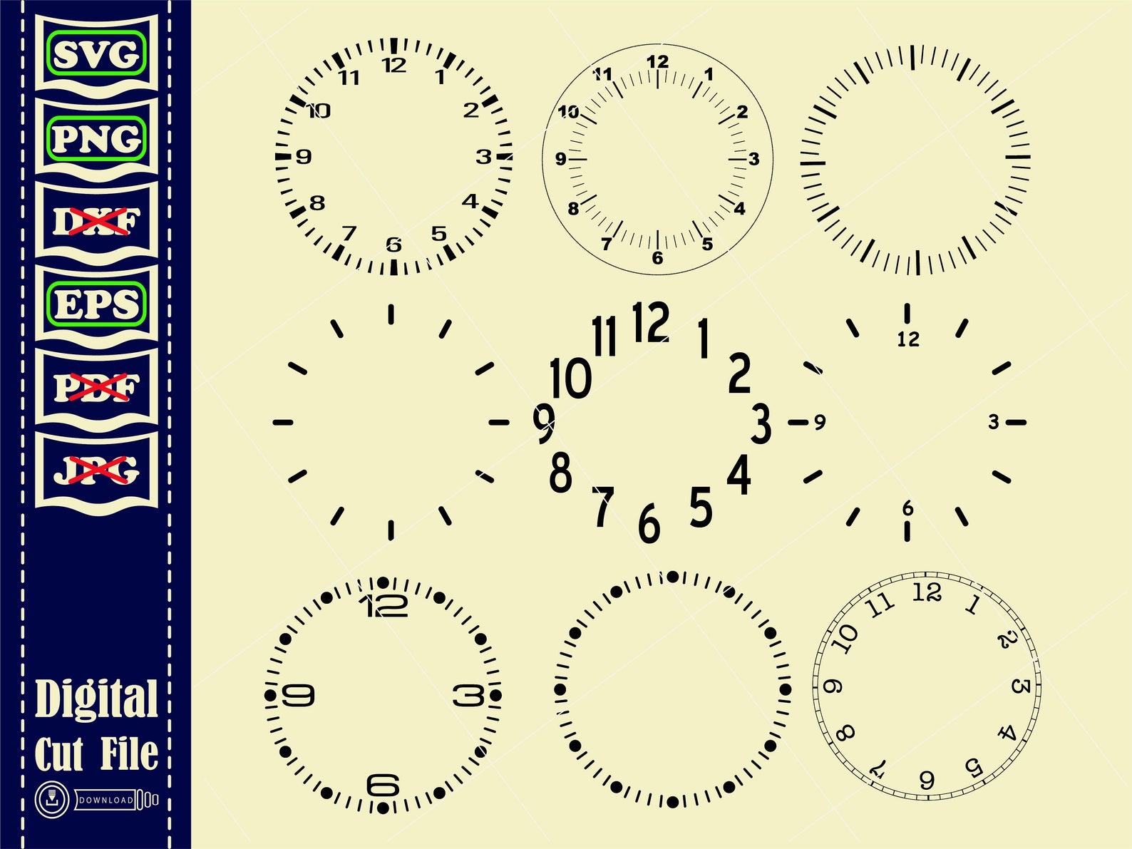 Clock Face SVG Clock Numbers SVG Clock SVG School Clock | Etsy Canada