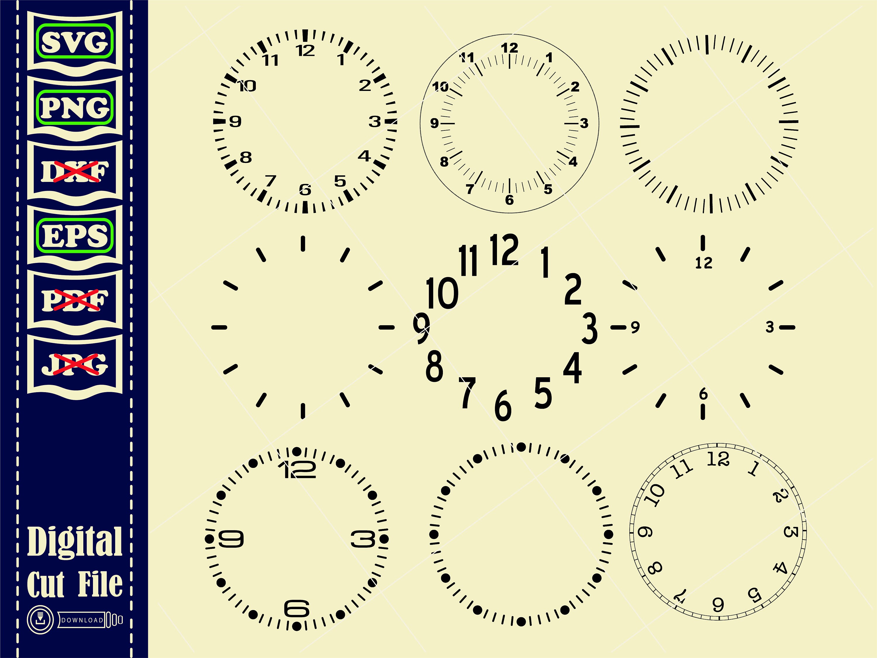 Clock Face SVG Clock Numbers SVG Clock SVG School Clock | Etsy