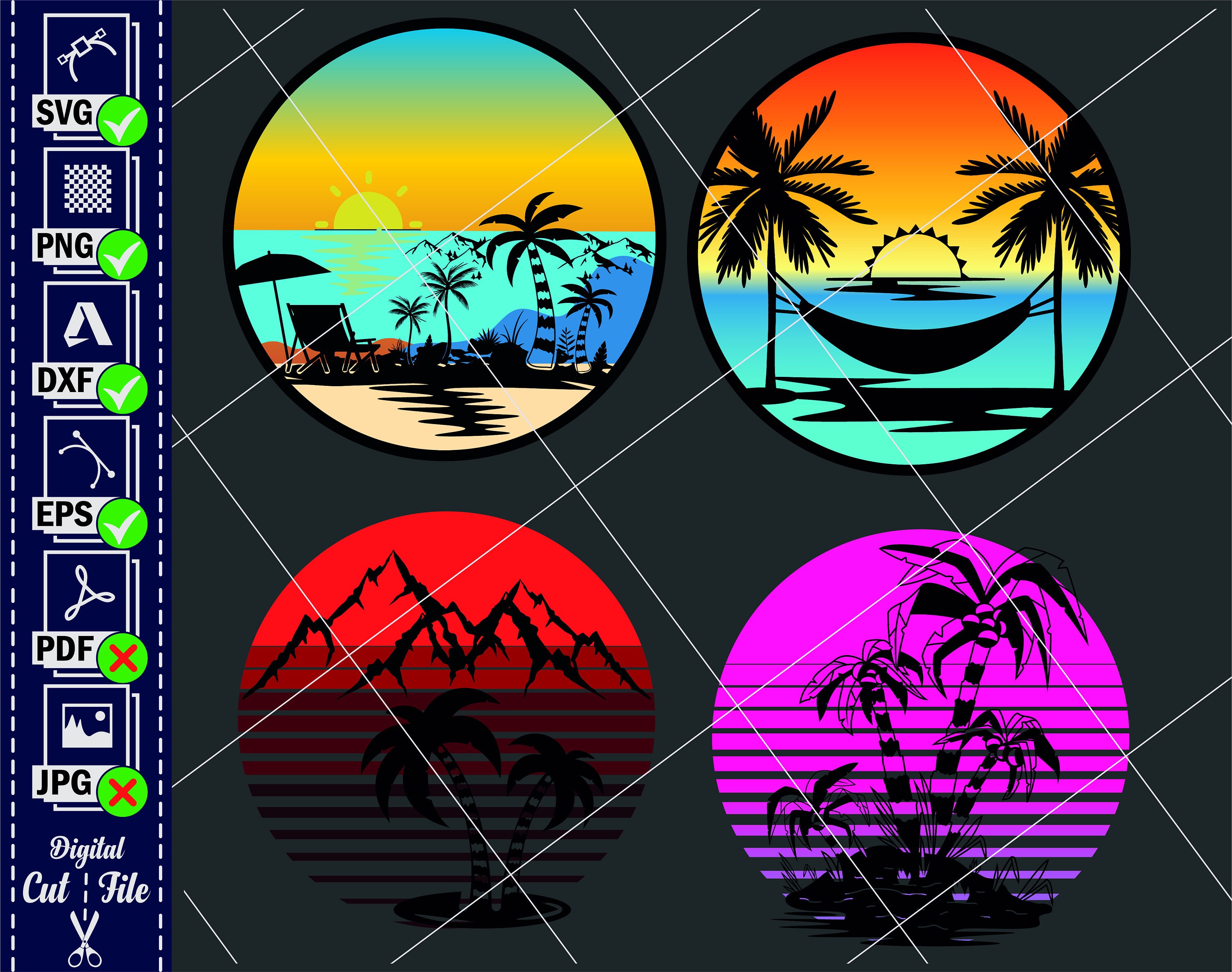 Palm Tree Svg 3 Sunset Svg Palm Beach Svg Palm Tree - Etsy