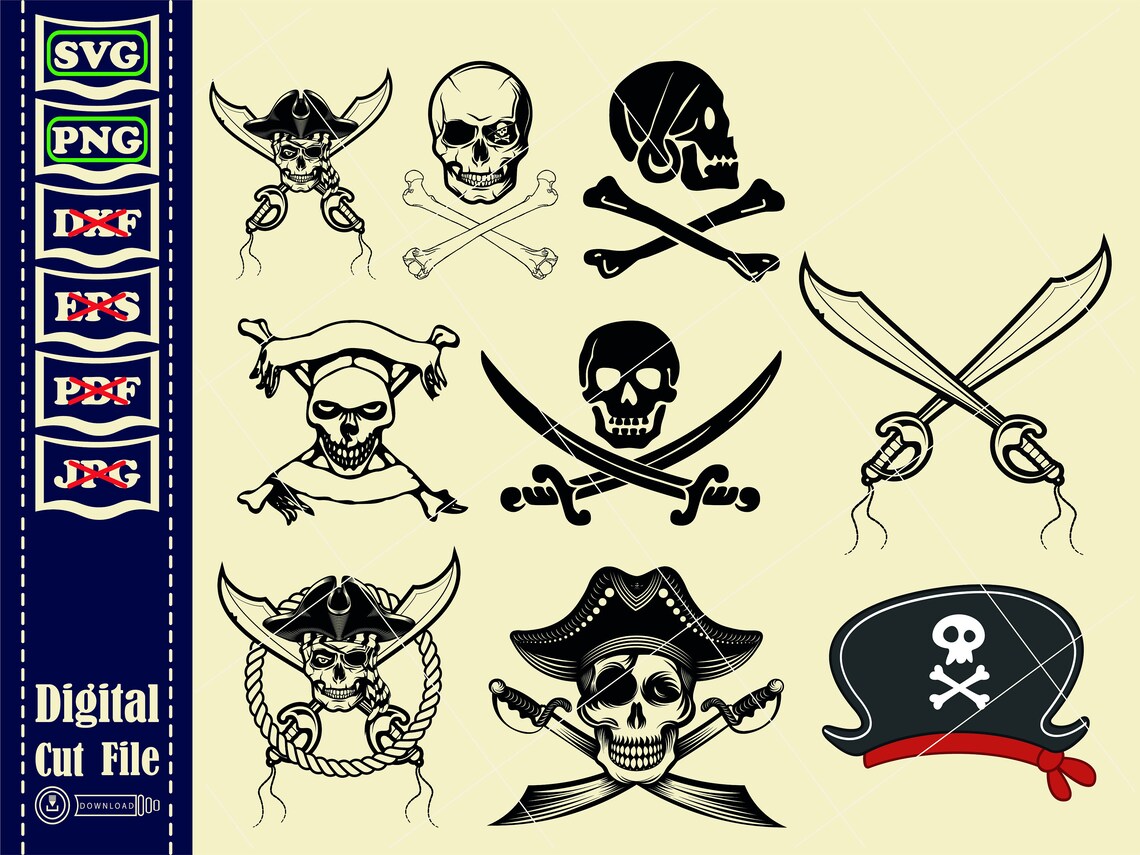 Pirate SVG Pirate SVG Bundle Pirate Cut Files Pirate | Etsy UK