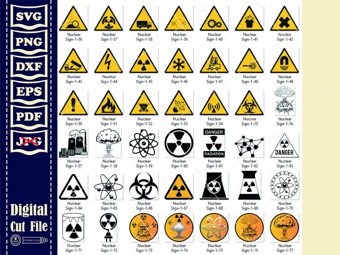 Nuclear Logo Nuclear Clipart Svg Warning / Danger Signs Svg | Etsy