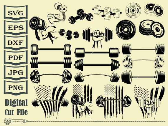 Dumbbell Svg Weight Svg Gym Svg Workout Svg Weightlifting - Etsy UK