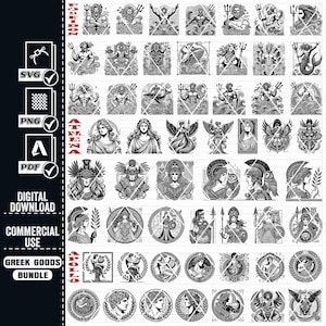 Greek God Clipart Set, Ancient Mythology Graphics (SVG, PNG, PDF) - Etsy
