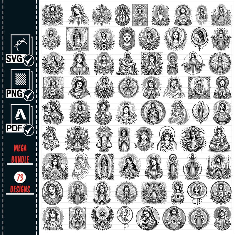 Virgin Mary Medal Png - Etsy