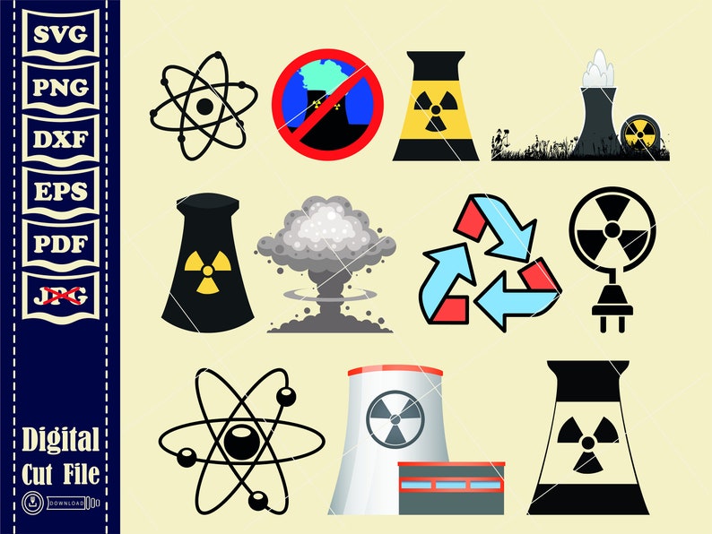Nuclear Logo Nuclear Clipart Svg Warning / Danger Signs Svg | Etsy