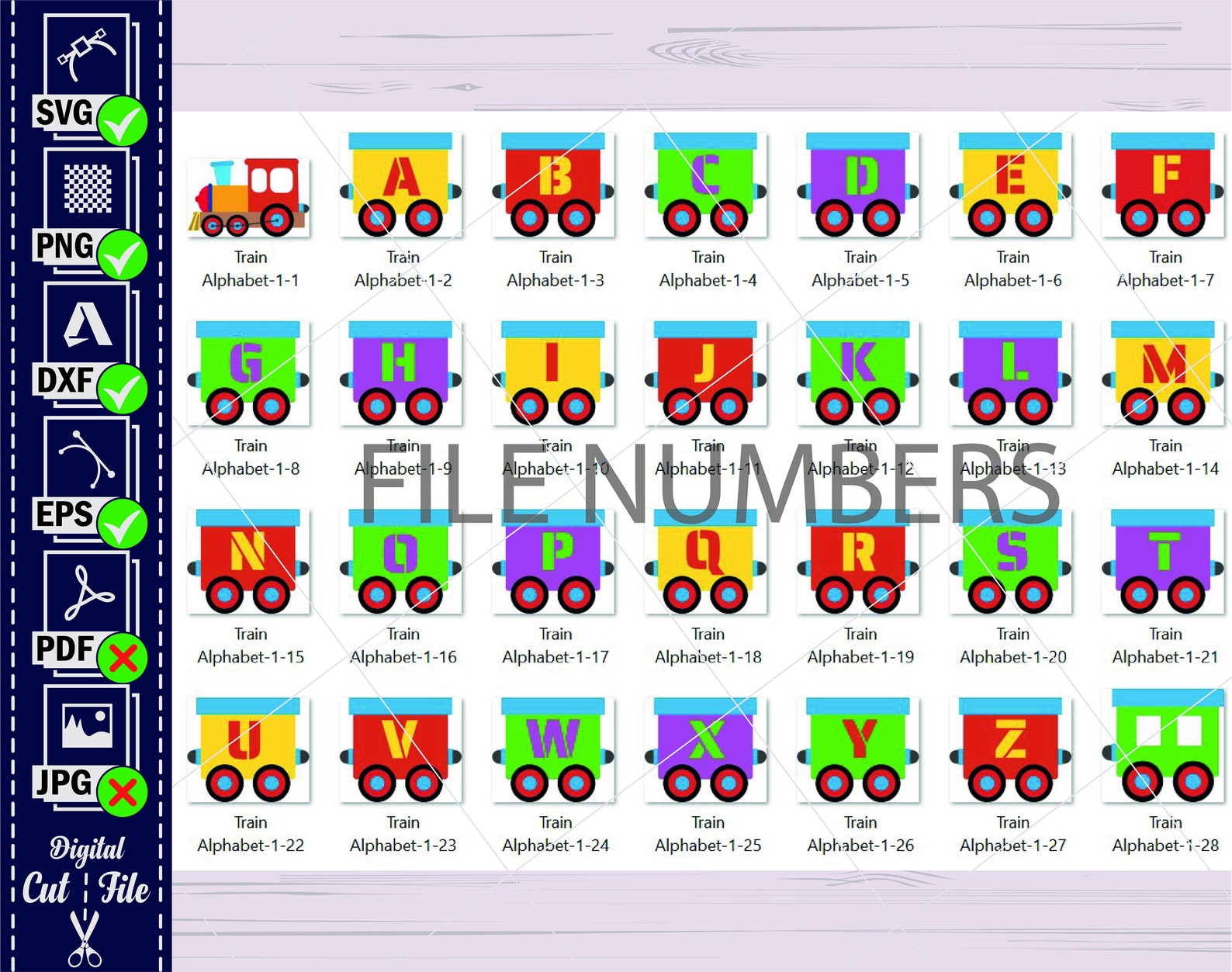 Train Alphabet SVG, Train Font SVG, Train Letters, Cricut Cut Files ...