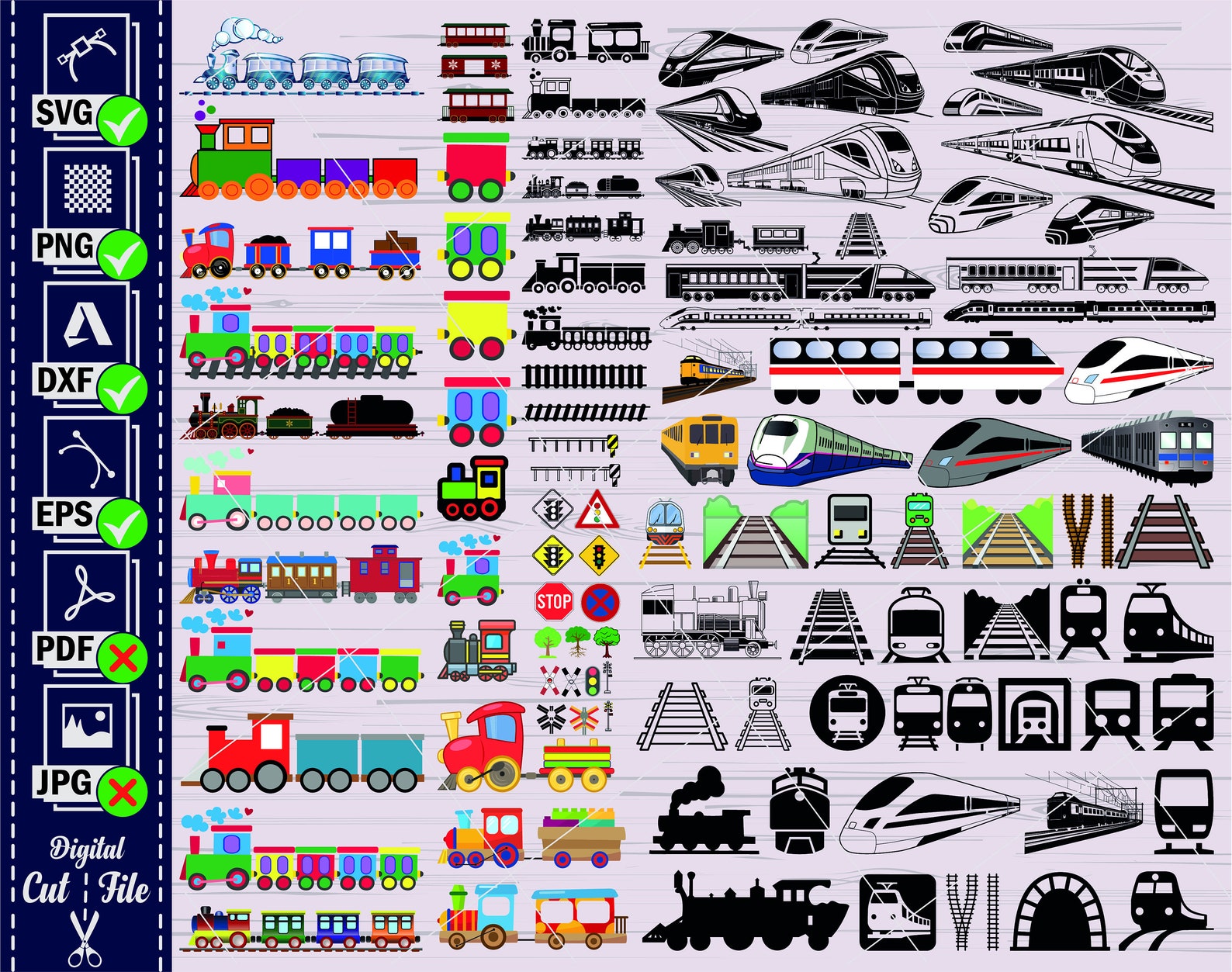 Train SVG Cut Files Kid Train Clipart Steam Train Clipart - Etsy