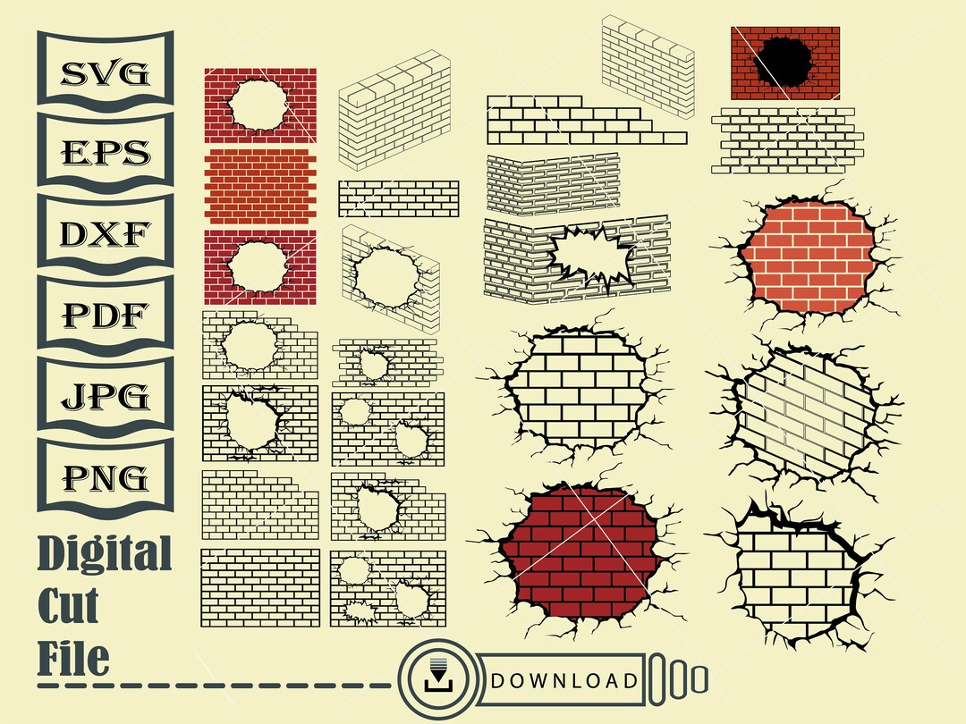 Brick Wall SVG, Brick Wall Svg, Bricks Svg, Brick Wall Clipart, Brick ...