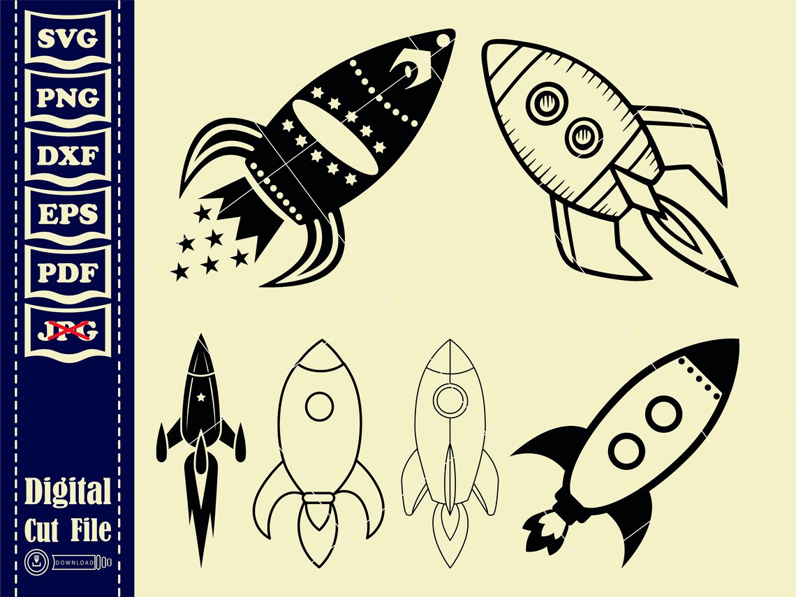 Space Rocket Launch SVG Galaxy Space SVG Bundles Rocketship | Etsy