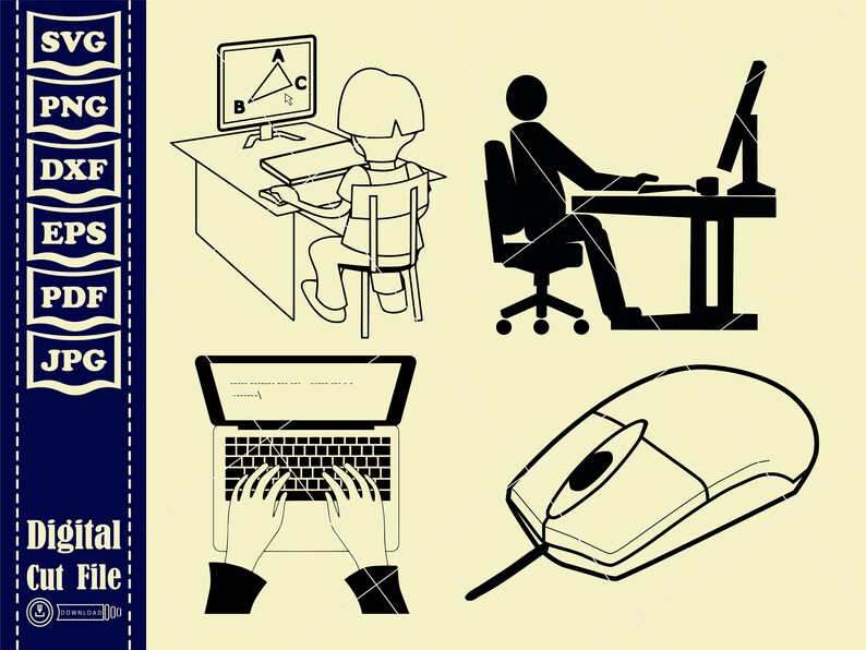 Computer SVG Bundle Computer Keyboard Svg Laptop Svg | Etsy