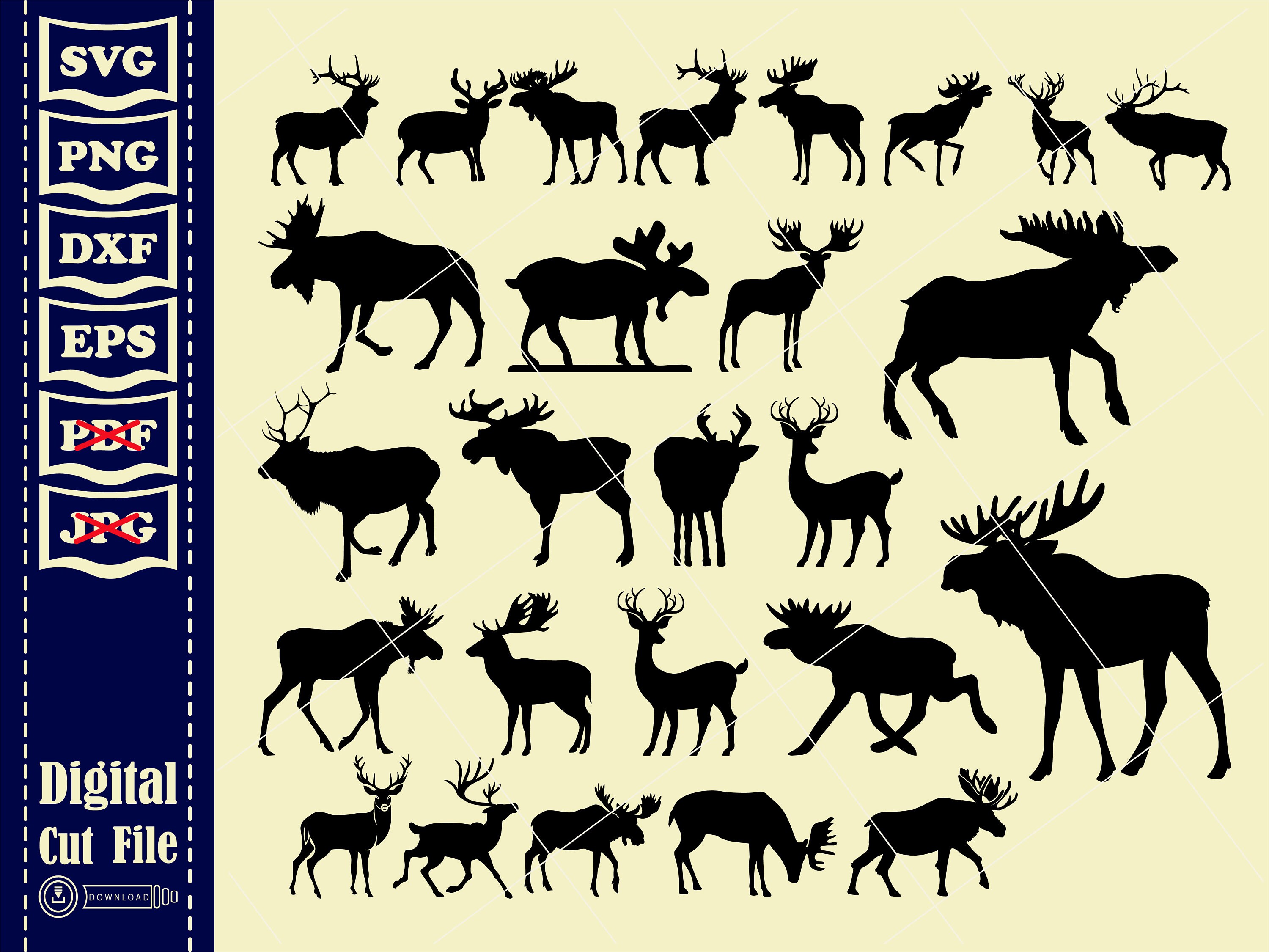 Moose in Forest Svg Moose Svg Moose Scene Svg Forest Scene - Etsy