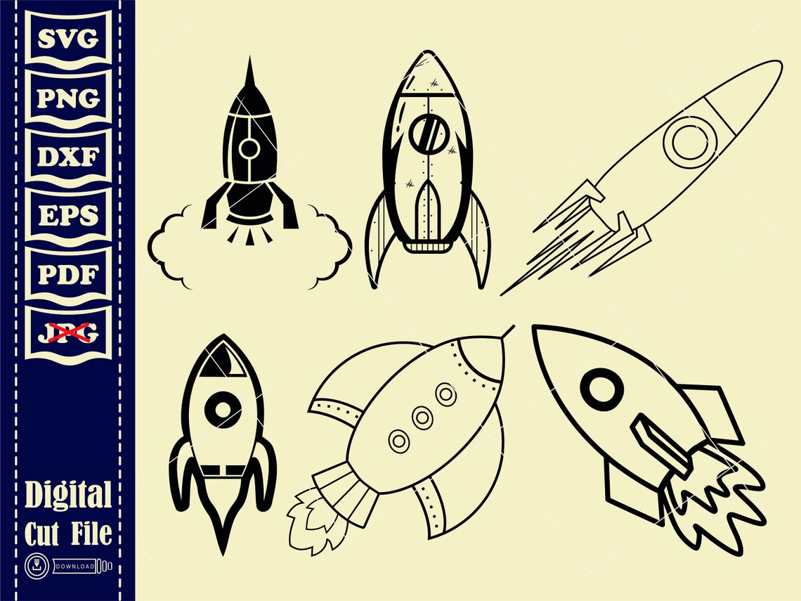 Space Rocket Launch SVG Galaxy Space SVG Bundles Rocketship | Etsy
