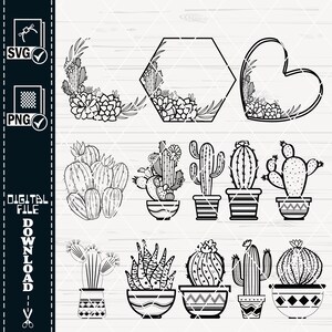 Cactus SVG MEGA Bundle, Cactus Cut File,desert Scene Svg, Cactus Scene ...