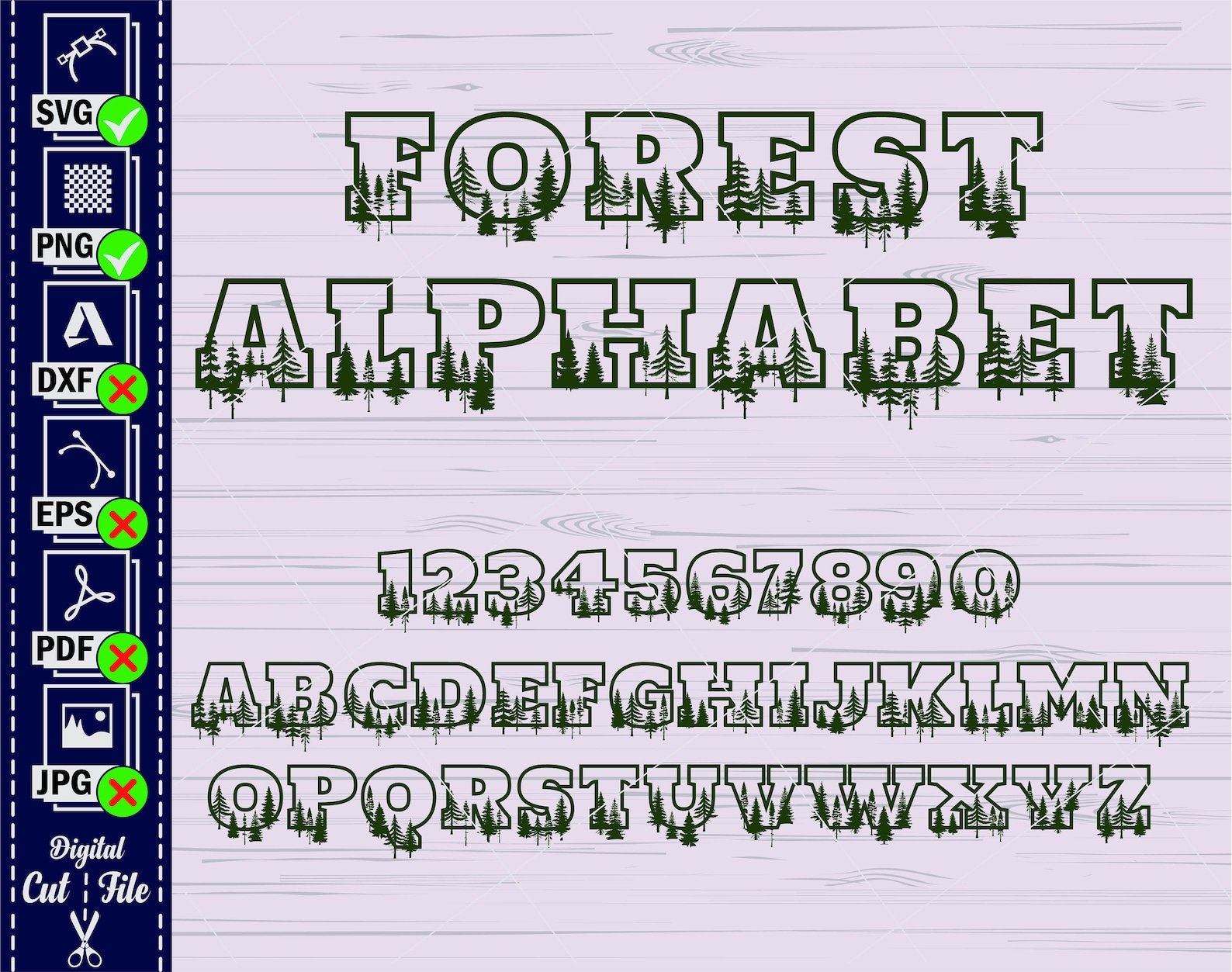 Forest Font Letters SVG Cut Files for Cricut for Silhouette - Etsy Canada