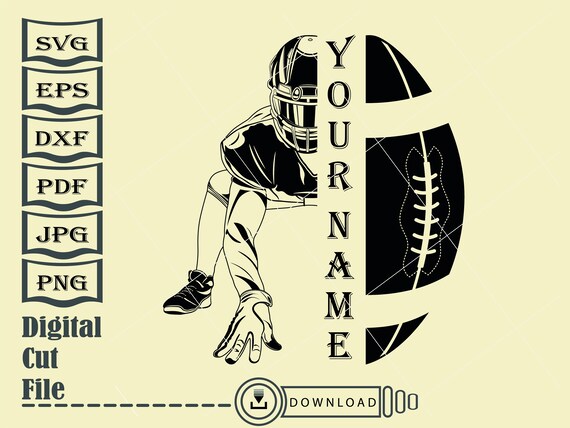 Football Player Svg 3 Football Player Png Football Cutfile | Etsy