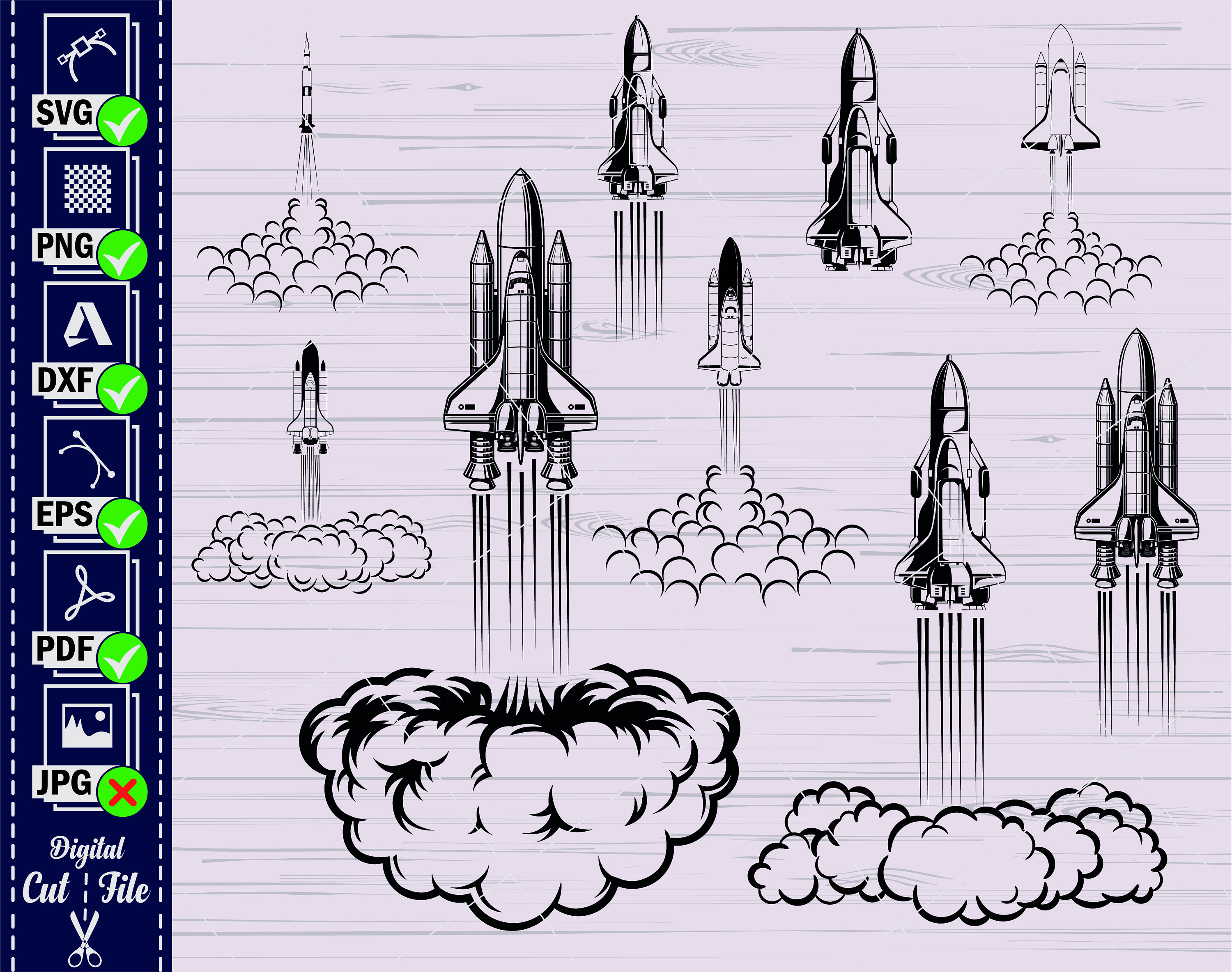 Space Rocket Launch SVG Galaxy Space SVG Bundles Rocketship - Etsy