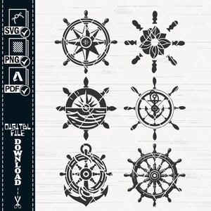 Ships Wheel SVG Bundle, Nautical Vector Clipart (digital Download) - Etsy