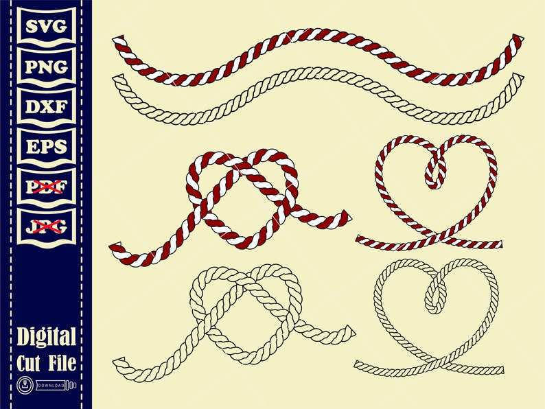 Rope SVG Bundle Nautical Knot Svg Rope Dxf Rope Png Rope - Etsy