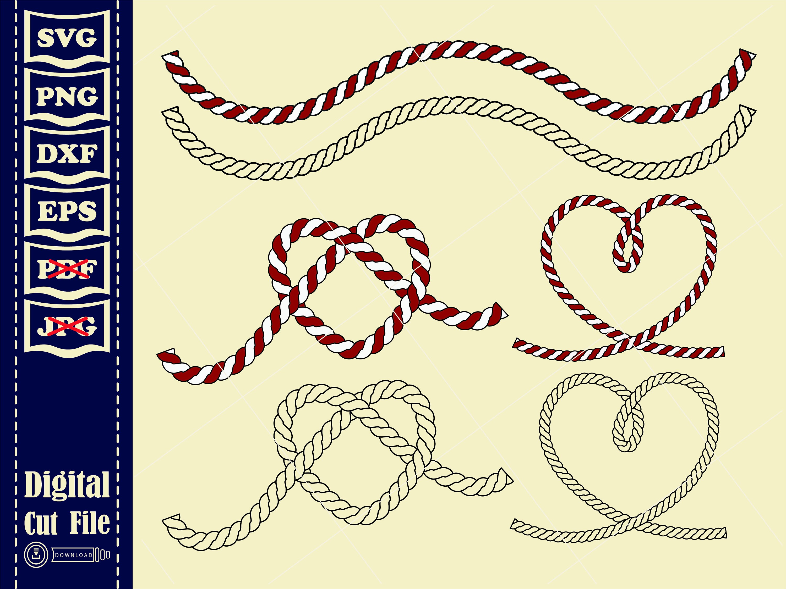 Rope SVG Bundle Nautical Knot Svg Rope Dxf Rope Png Rope | Etsy Australia