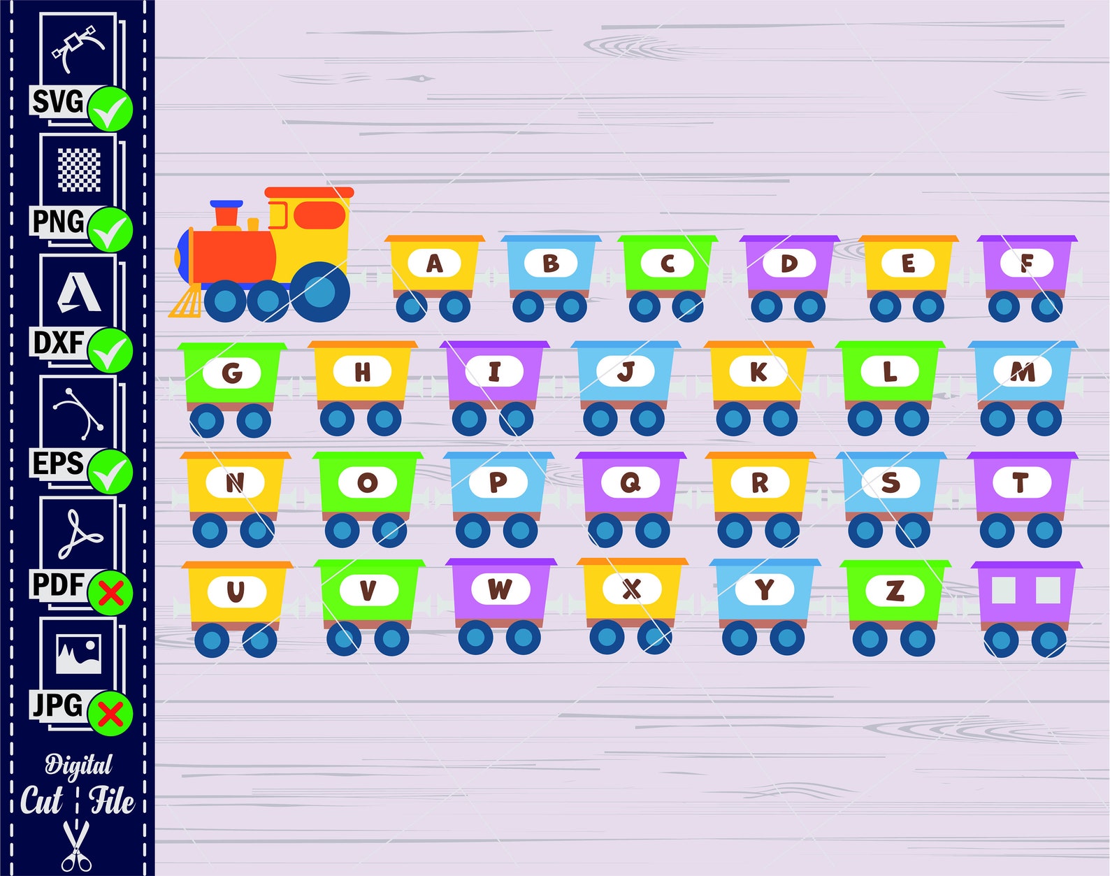 Train Alphabet SVG, Train Font SVG, Train Letters, Cricut Cut Files ...