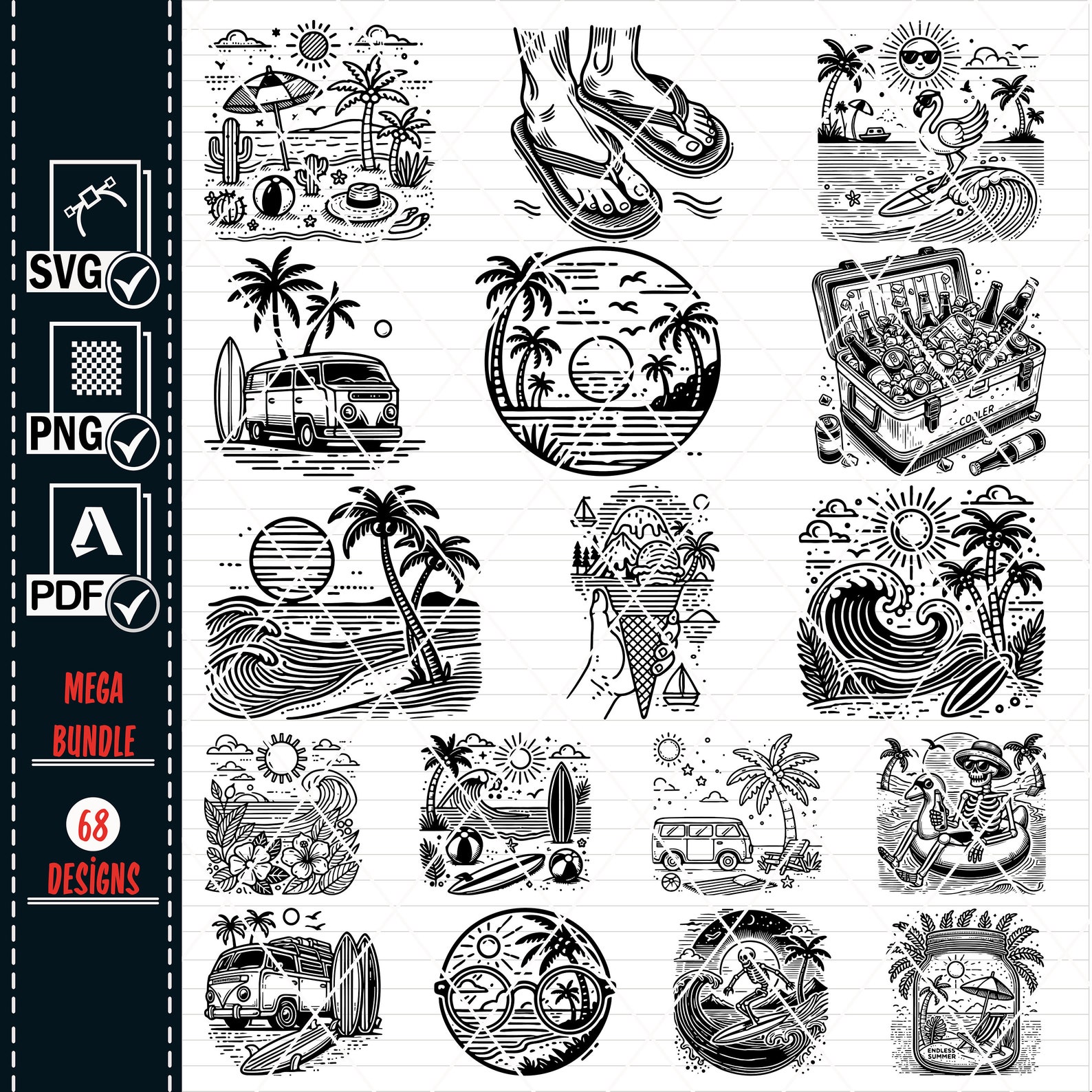 Summer Beach SVG Mega Bundle (68 Designs) - Etsy