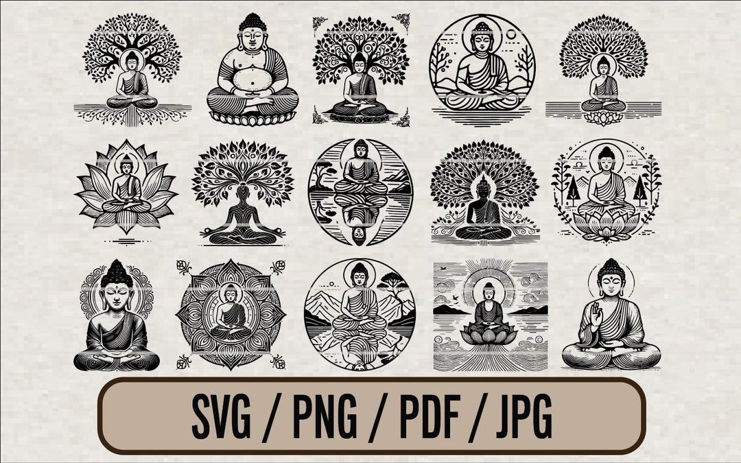 Buddha Svg Png,1, Meditation Tree Svg, Buddhism Svg, Buddha Yoga Svg ...