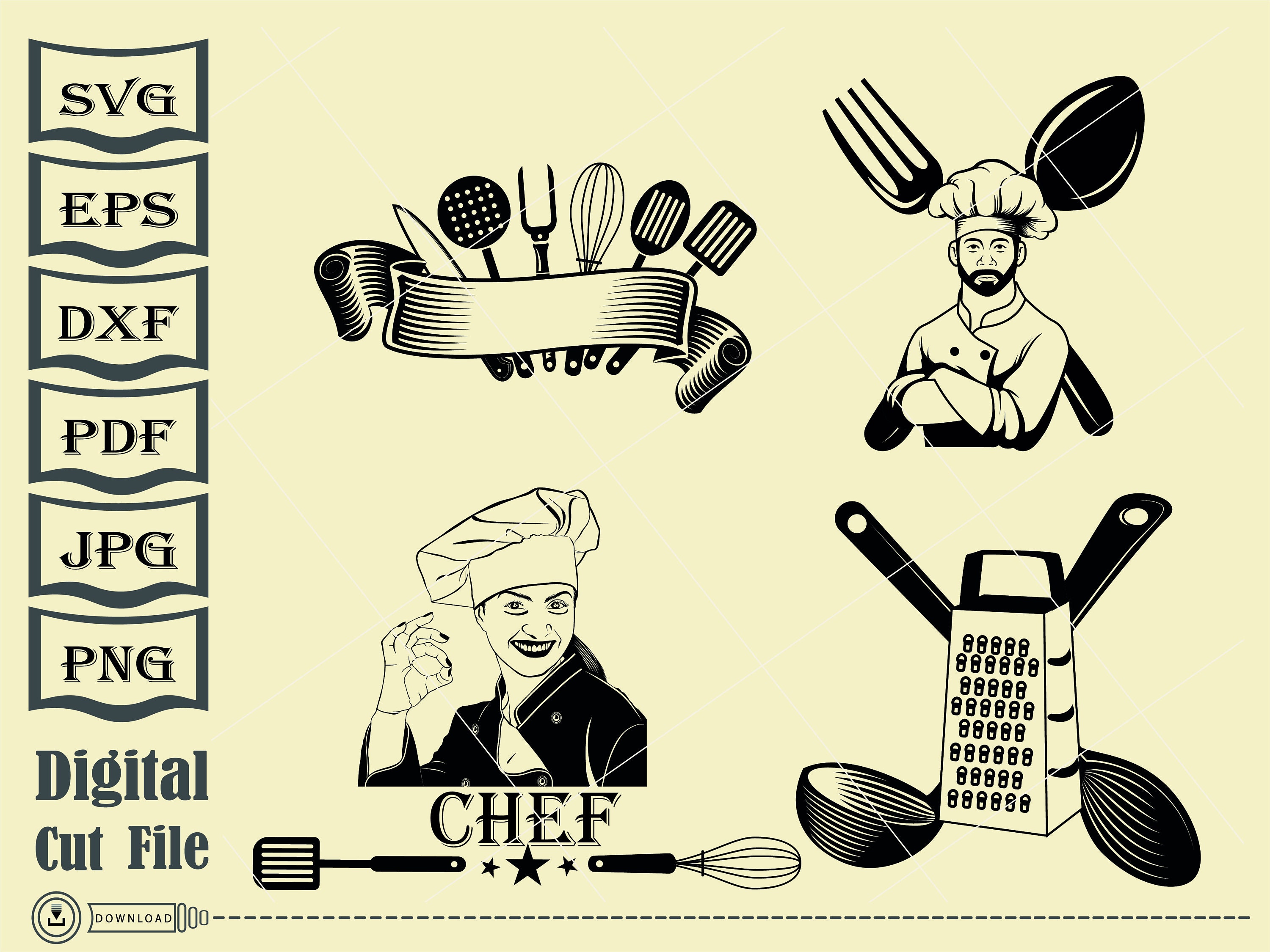 Chef Logo SVG Koch SVG Koch Svg Koch Svg Küchenkoch | Etsy Schweiz