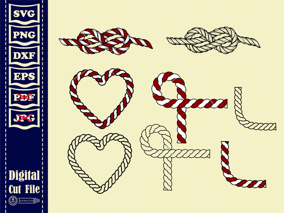 Rope SVG Bundle Nautical Knot Svg Rope Dxf Rope Png Rope - Etsy