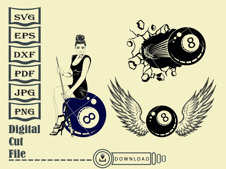 Billiards Svg Bundle 1 Snooker Svg Pool Svg Billiards | Etsy UK