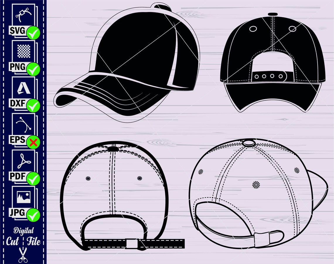 Baseball Cap SVG Files 1 Baseball Cap SVG Baseball Cap - Etsy