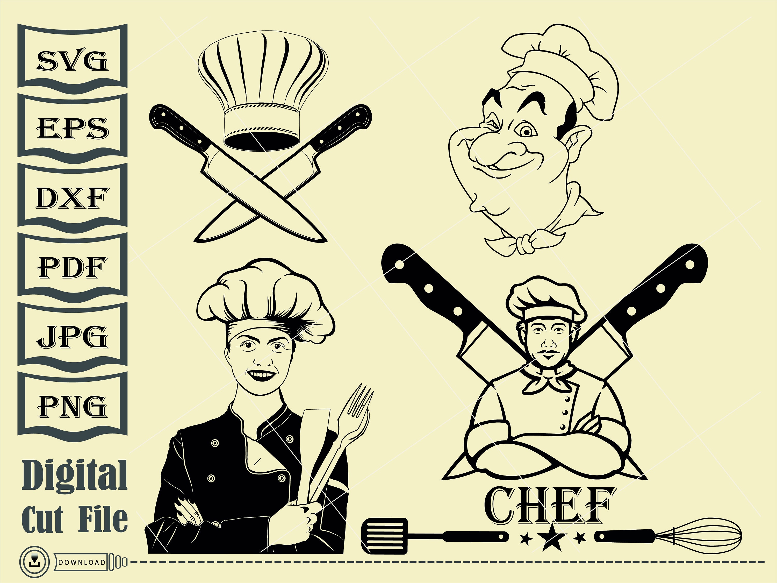 Chef Logo SVG Koch SVG Koch Svg Koch Svg Küchenkoch | Etsy Schweiz