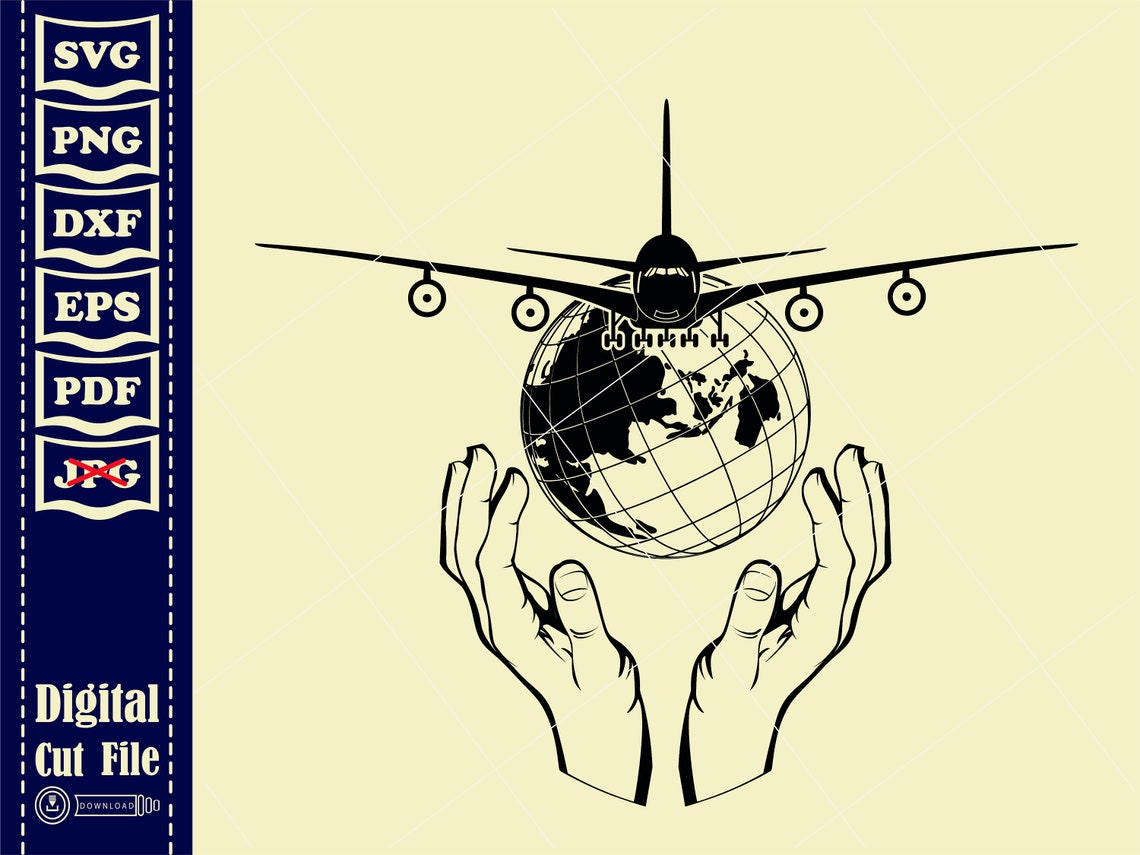 Airplane Svg 2 Airplane With Forest Svg Airplane With World - Etsy Canada