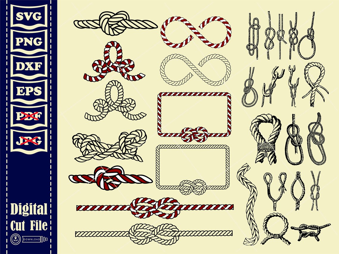 Rope SVG Bundle Nautical Knot Svg Rope Dxf Rope Png Rope - Etsy