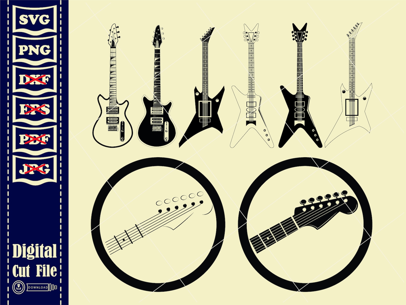 Guitar SVG Guitar Clipart Music Svg Guitarist Gir Winged - Etsy