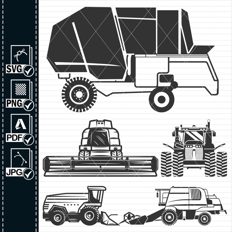 Combine Harvester SVG Bundle, Farm Clipart (digital Files) - Etsy