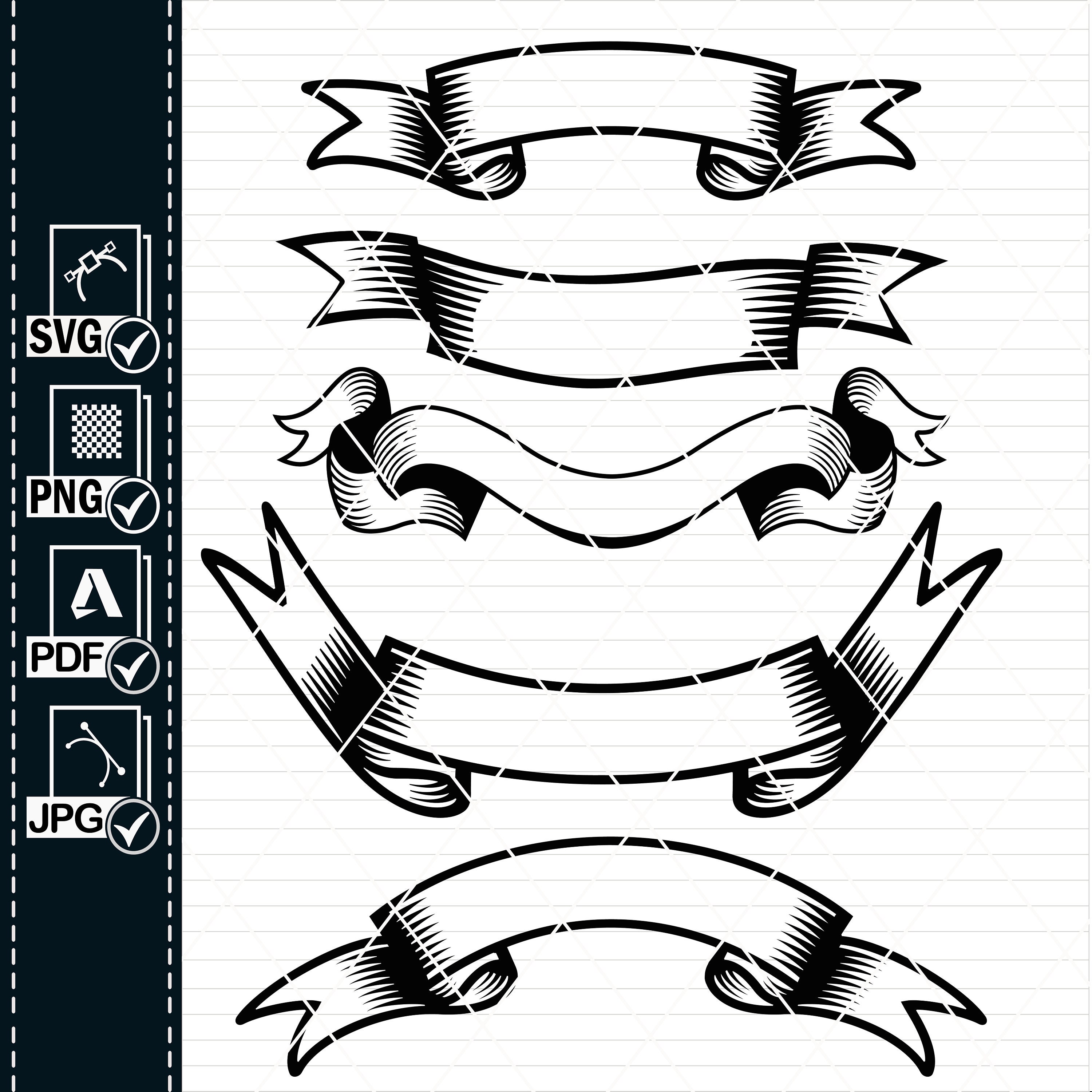 Banner SVG Bundle, Ribbon Scroll Label Clipart (digital Download) - Etsy