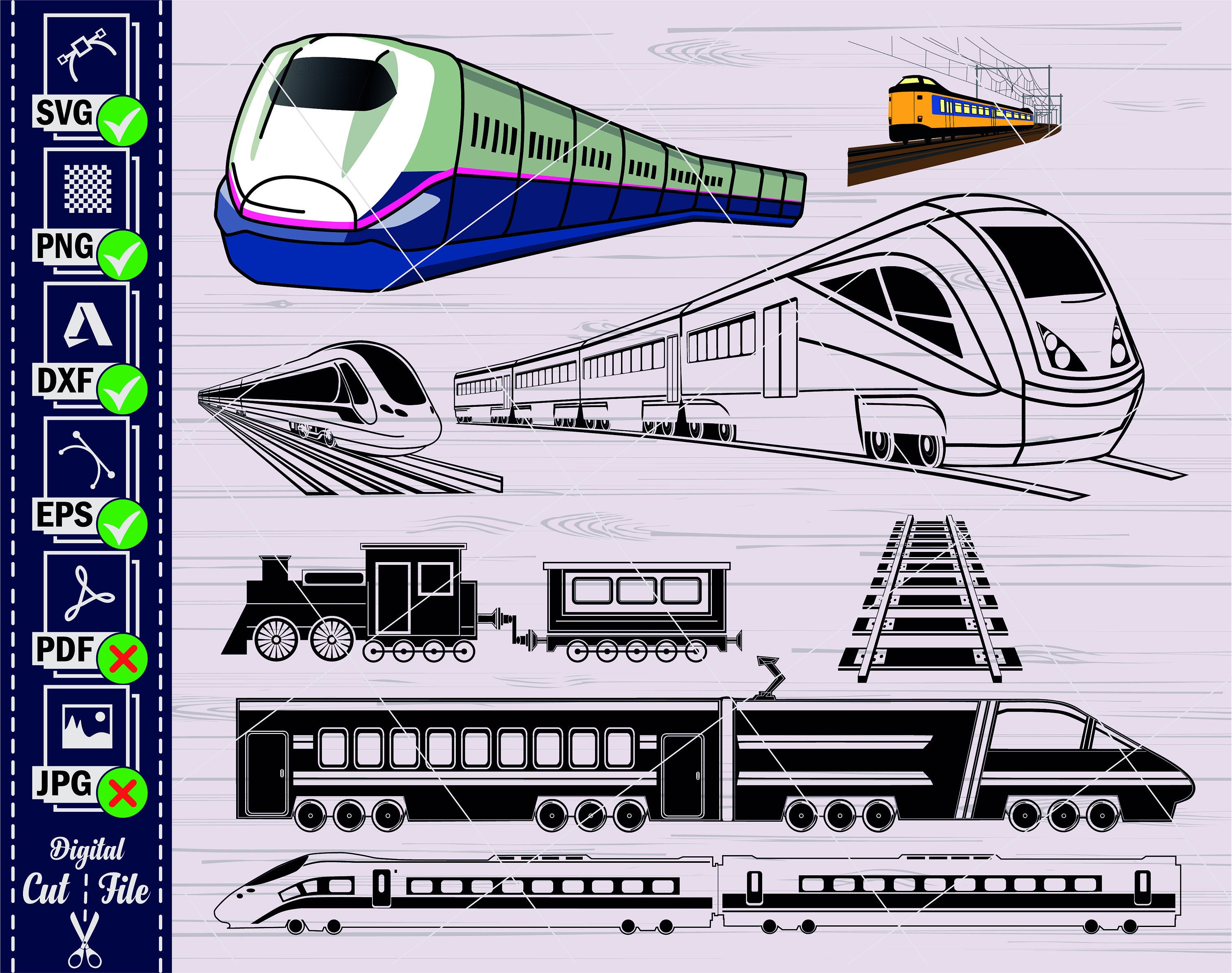 Train SVG Cut Files Kid Train Clipart Steam Train Clipart - Etsy