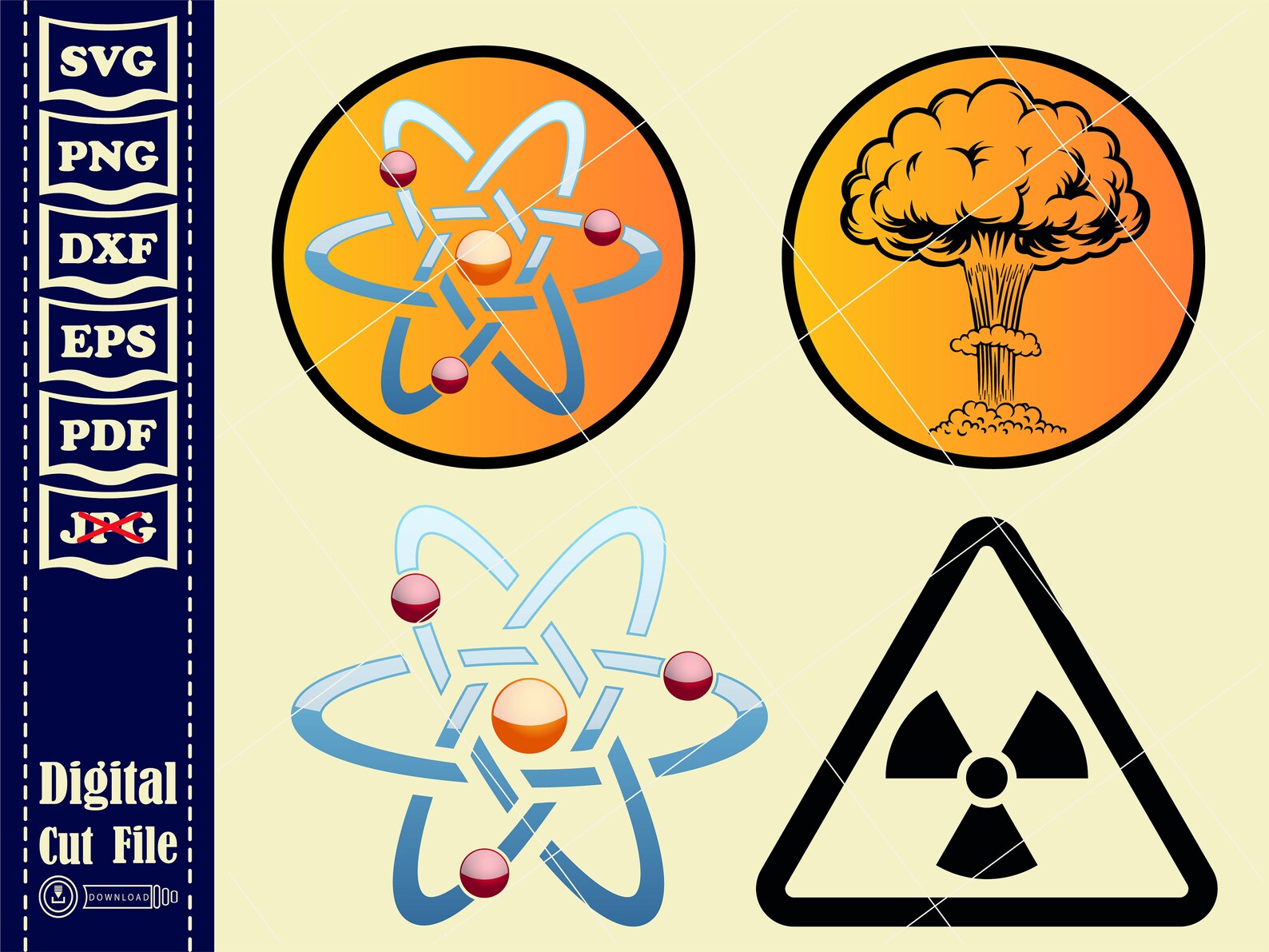Nuclear Logo Nuclear Clipart Svg Warning / Danger Signs Svg | Etsy
