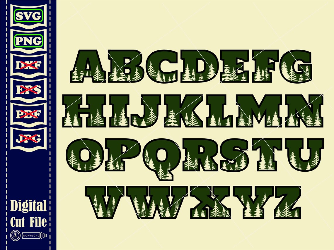 Forest Font Letters SVG Cut Files for Cricut for Silhouette | Etsy Canada