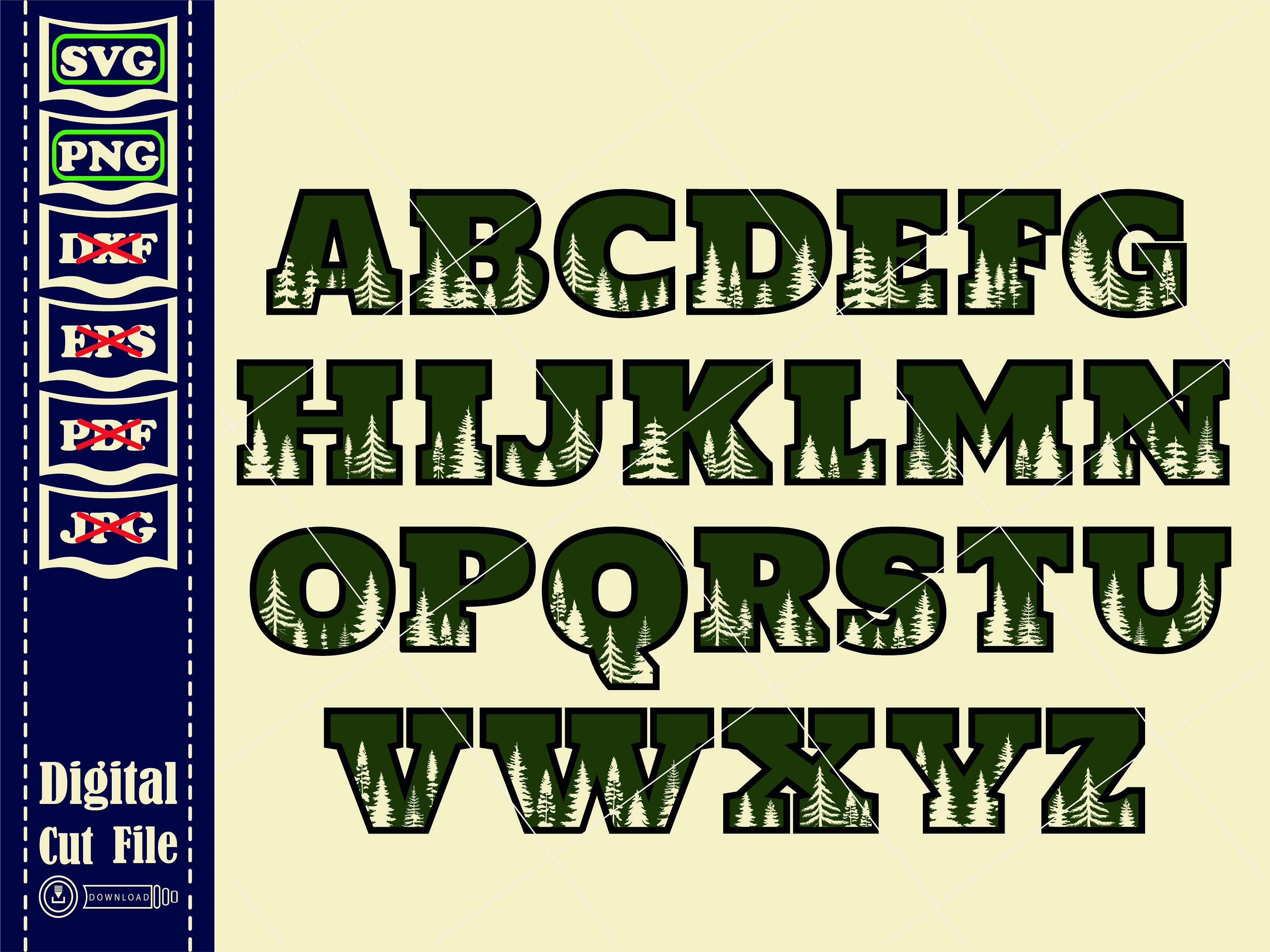 Forest Font Letters SVG Cut Files for Cricut for Silhouette | Etsy Canada