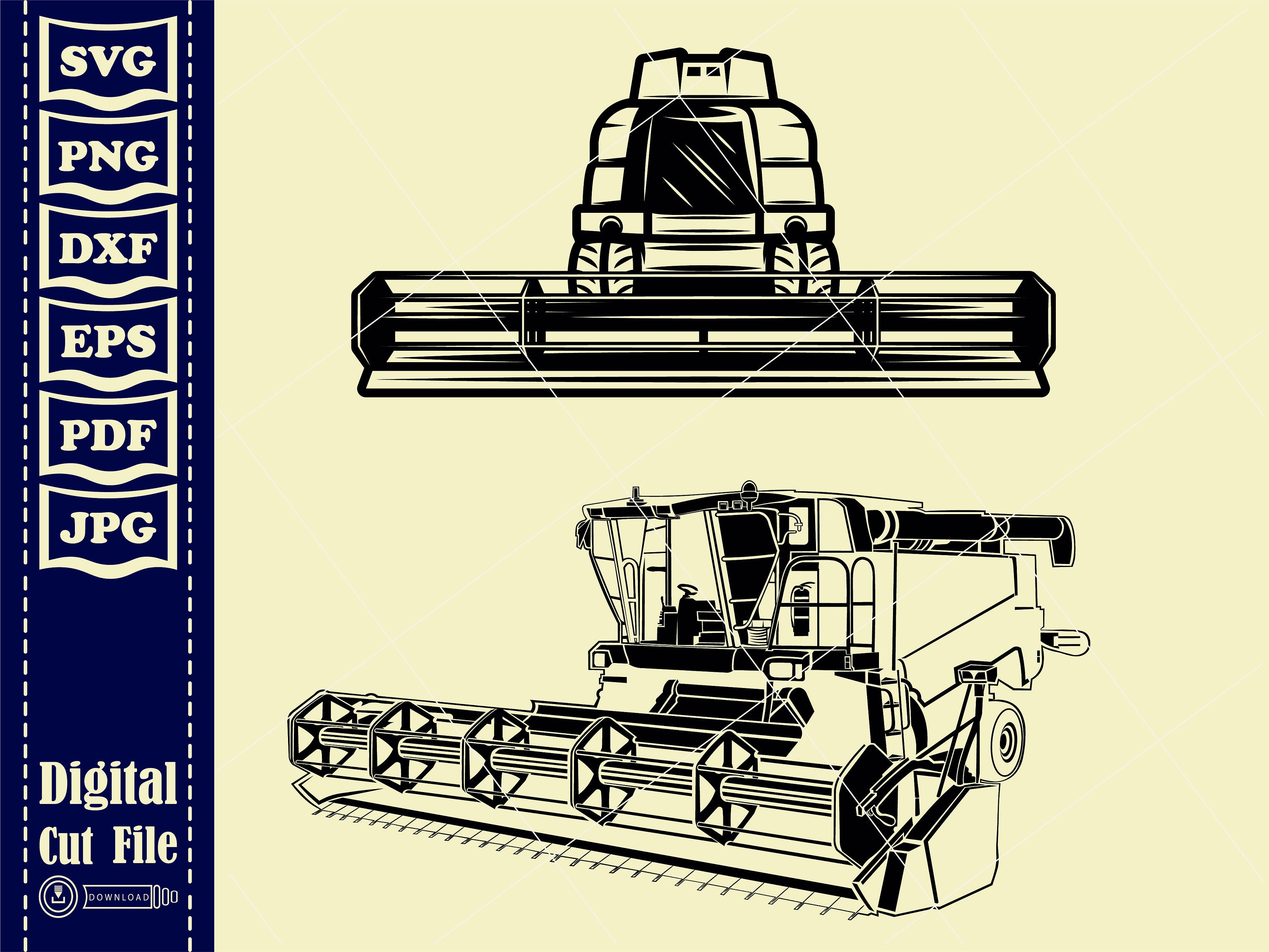 Combine Harvester SVG Farm Svg Combine Svg Combine Clipart - Etsy