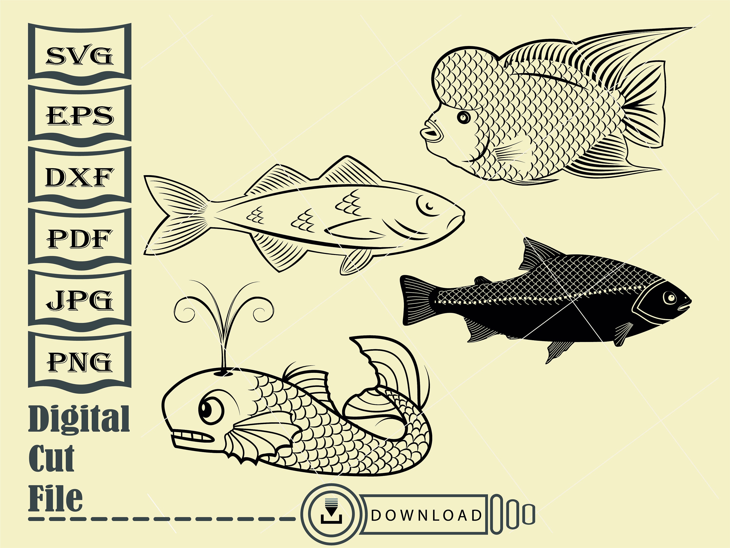 Fish SVG Bundle Fish SVG Fish Clipart Fish Cut Files for - Etsy Canada