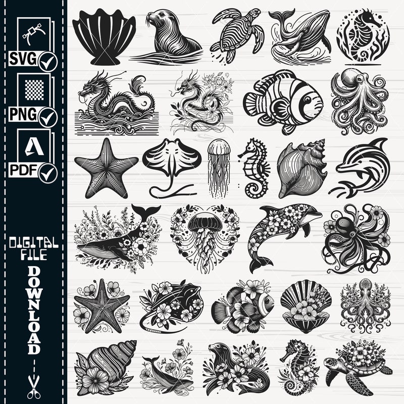 Ocean Animals Svg - Etsy