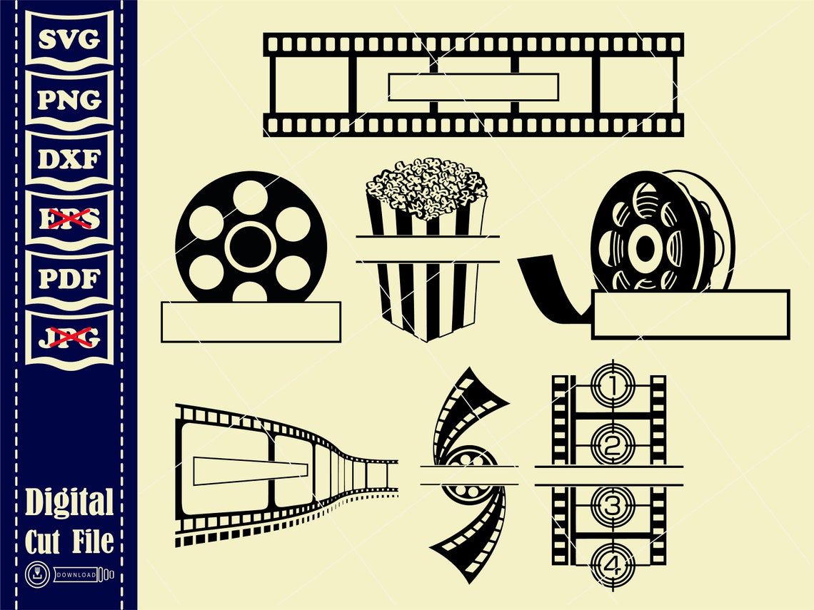 Film SVG Movie Svg Cinema Svg Split Cinema Movie Night - Etsy Canada